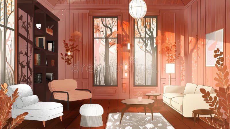 Eco Friendly Living Room Corner Emphasizing Wood and Cotton Textures in ...