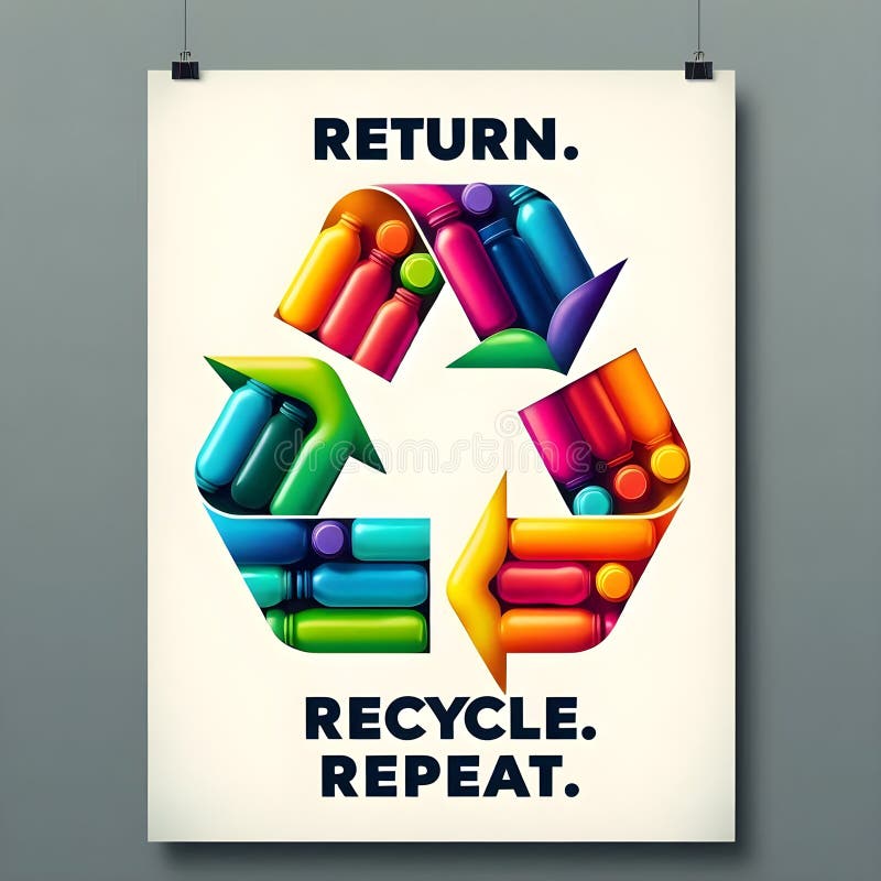 Eco-Friendly Message: Return, Recycle, Repeat Stock Illustration ...