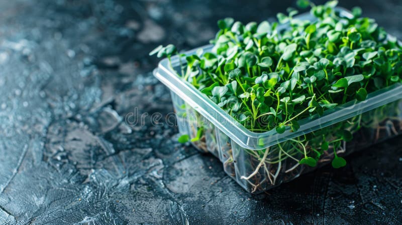 Eco-Friendly Microgreen Packaging Stock Illustration - Illustration of ...