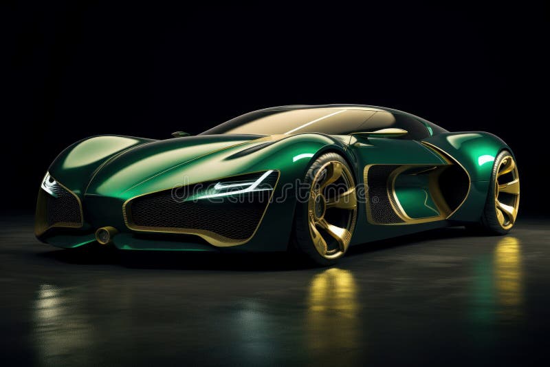 Eco-friendly Modern Green Car. Generate Ai Stock Image - Image of green ...