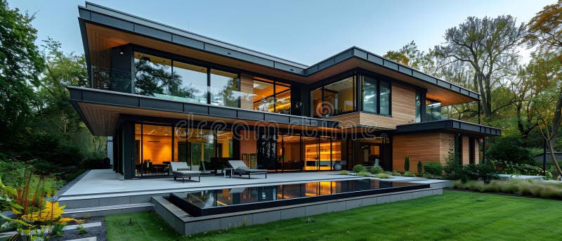 Eco-Friendly Modern Home with Heat Pump Tech. Concept Eco-Friendly ...