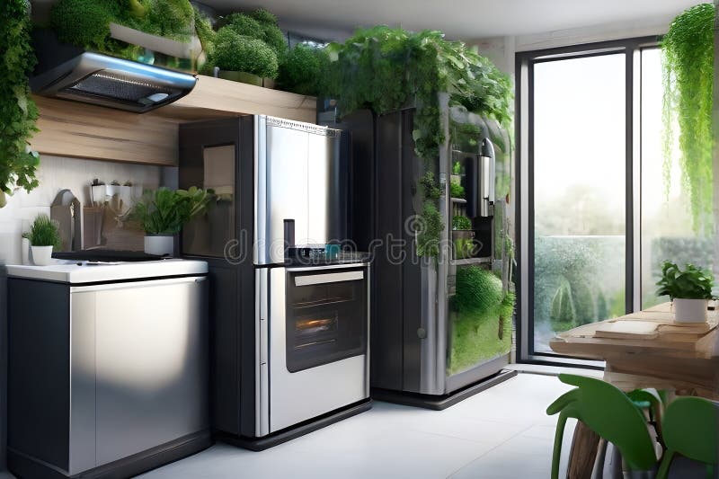 Eco-friendly Modern and Luxury House Interior Setup Stock Illustration ...