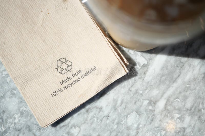 Eco-Friendly Napkin Made from Recycled Materials on Marble Surface ...