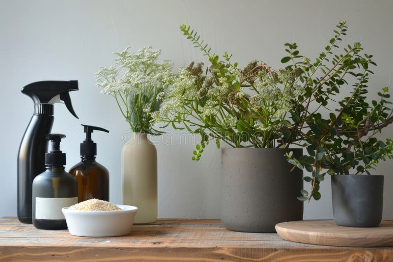 Eco Friendly Natural Cleaning Products. Spring Cleaning Concept Stock ...