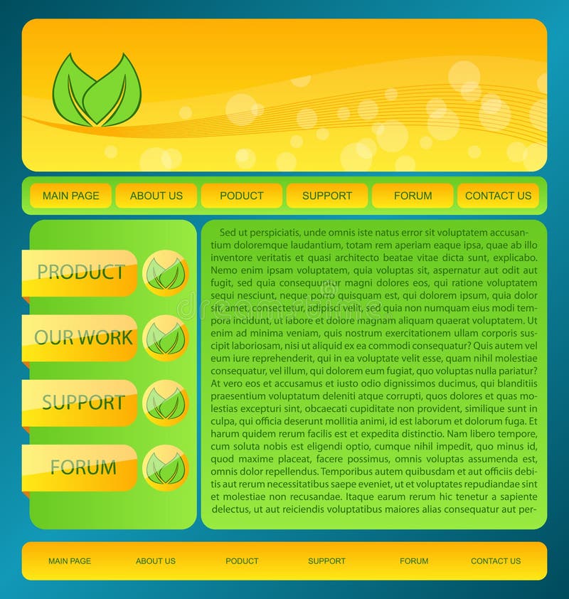 Eco Friendly Nature Webdesign Layout Stock Vector - Illustration of ...