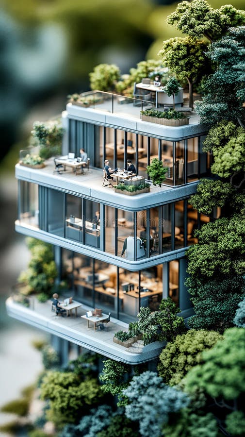 Ai Generated Office Green Chairs Desks Modern Eco Friendly Workspace ...