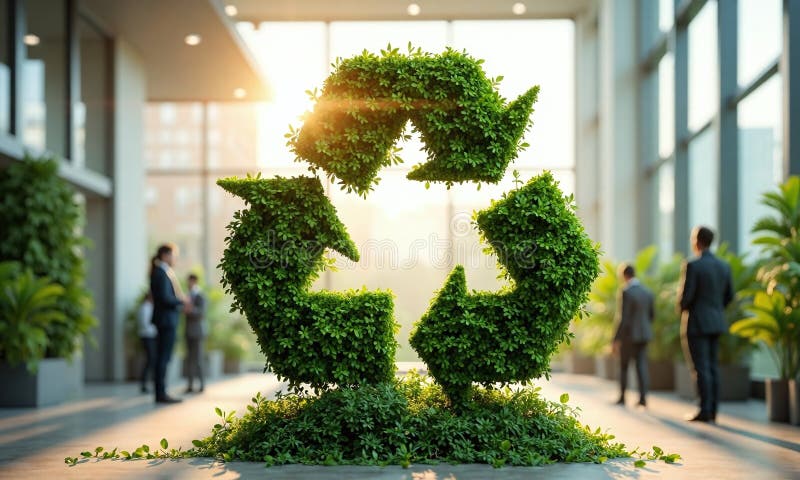 Eco Friendly Office Space Large Recycling Symbol Stock Illustration ...
