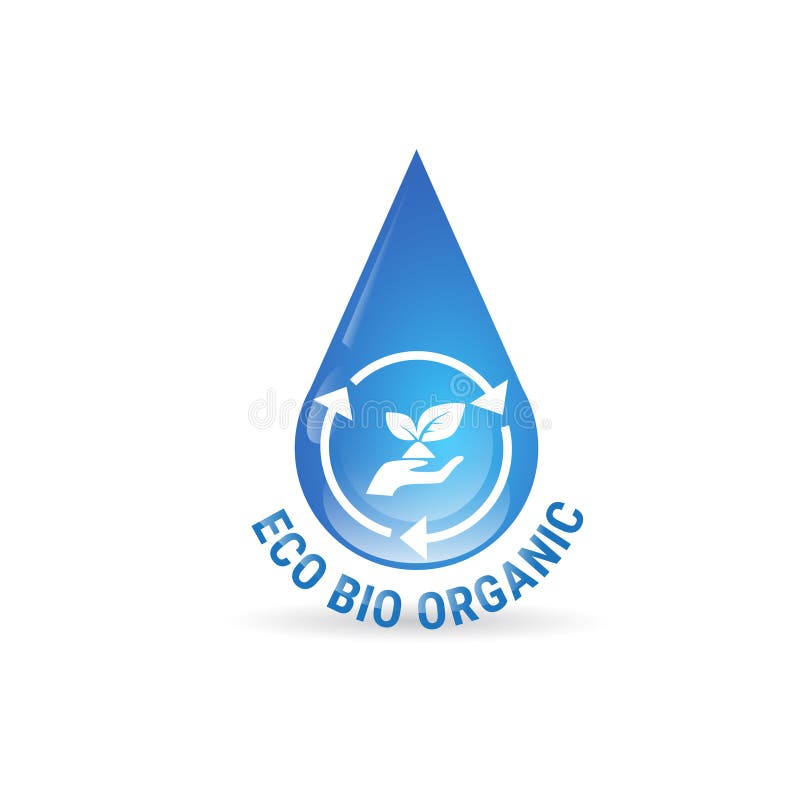 Eco Friendly Organic Natural Product Web Icon Water Drop Logo Stock ...
