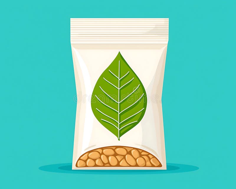 Eco Friendly Packaging Design Featuring Leaf Symbol, Representing ...