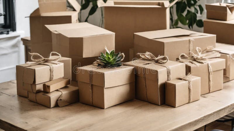 Eco-friendly Packaging Made of Recycled Cardboard, AI Generated Stock ...