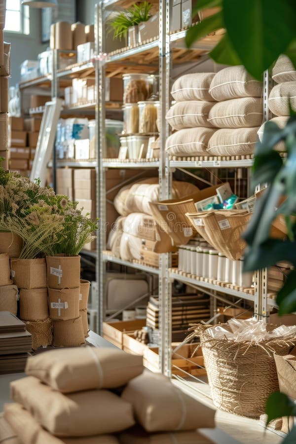 Eco-Friendly Packaging Materials in a Modern Warehouse for Sustainable ...
