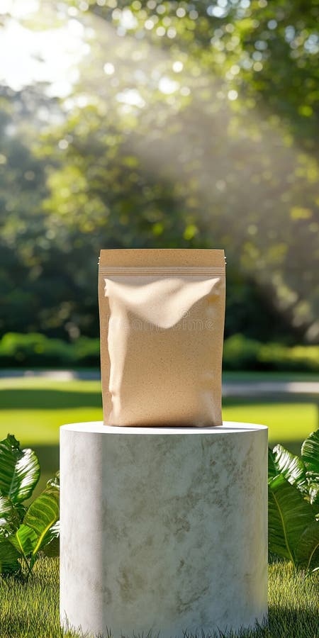 Eco Friendly Packaging for Protein Powder in Natural Outdoor Setting ...
