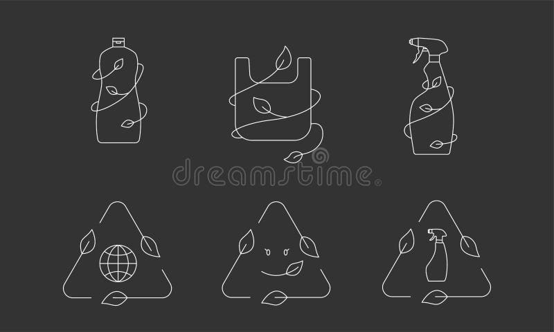 Friendly Packaging Recycle Cleaning Bottle Icon Concept Stock ...