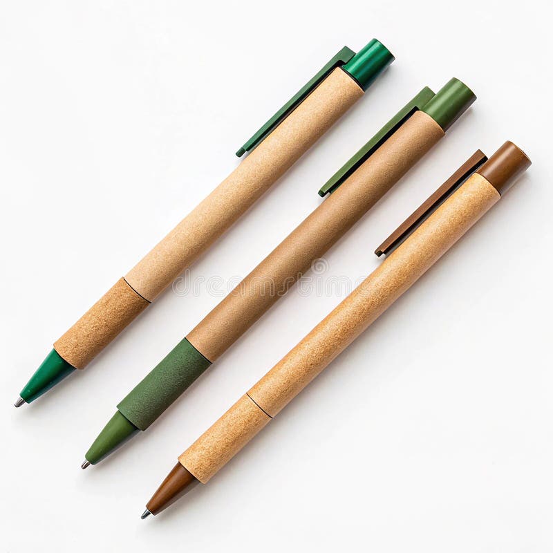 Eco Friendly Pens Made from Recycled Materials Stock Illustration ...