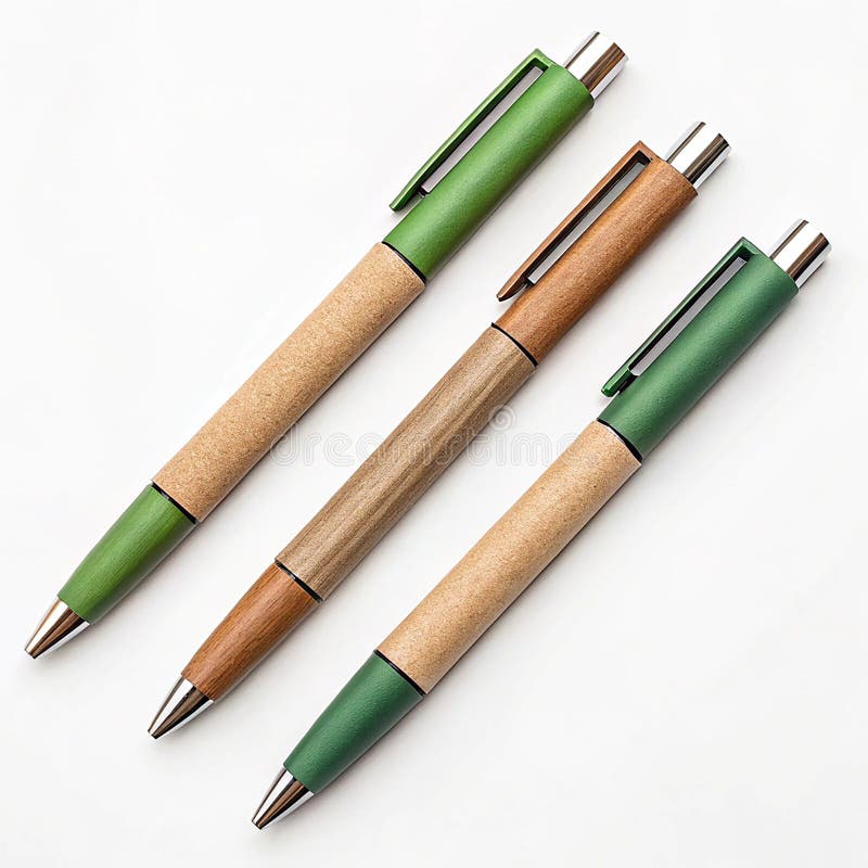 Eco Friendly Pens Made from Recycled Materials Stock Illustration ...
