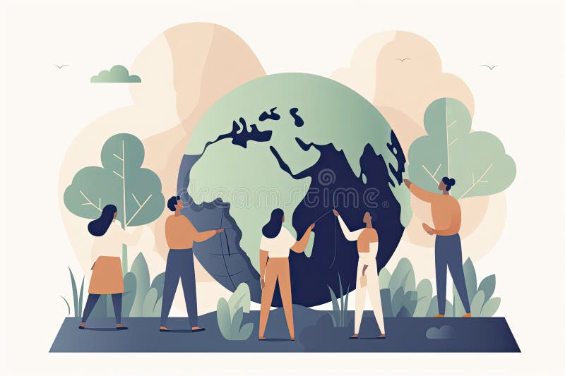 Eco-friendly People with Earth Globe, Saving Planet, Protecting and ... Eco-friendly People with Earth Globe, Saving Planet, Protecting and ...