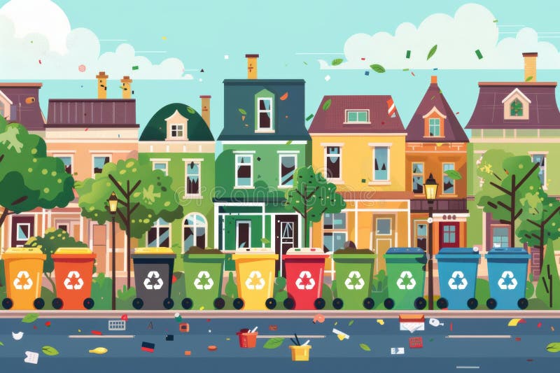 Eco-friendly Picture of Waste Sorting Concept, Bins for Recycling Stock ...