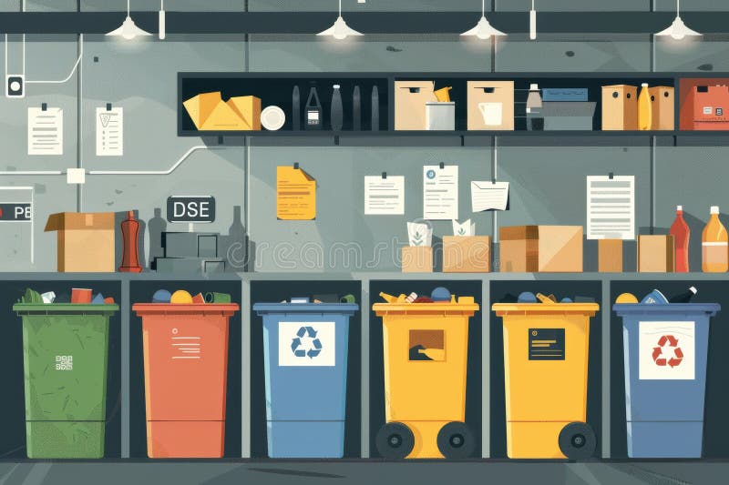 Eco-friendly Picture of Waste Sorting Concept, Bins for Recycling Stock ...
