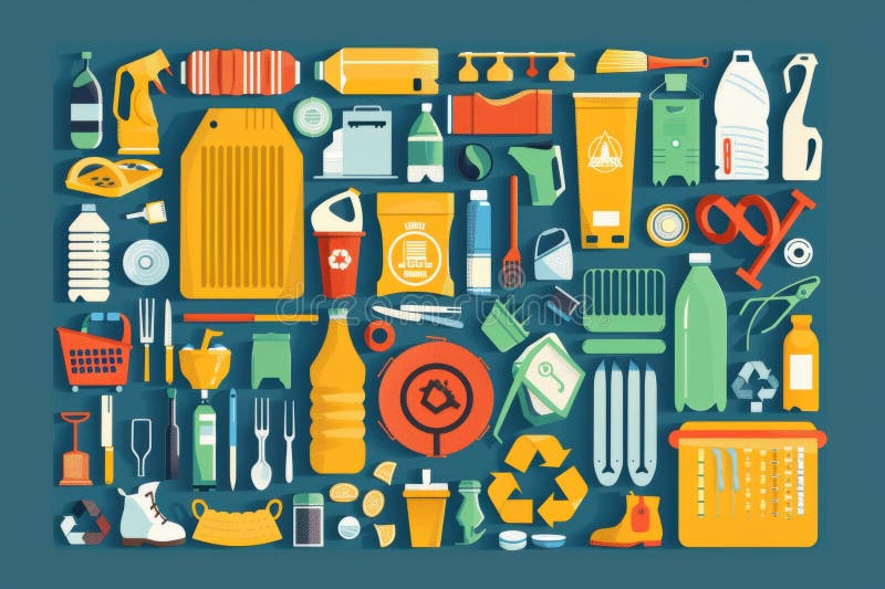 Eco-friendly Picture of Waste Sorting Concept, Bins for Recycling Stock ...