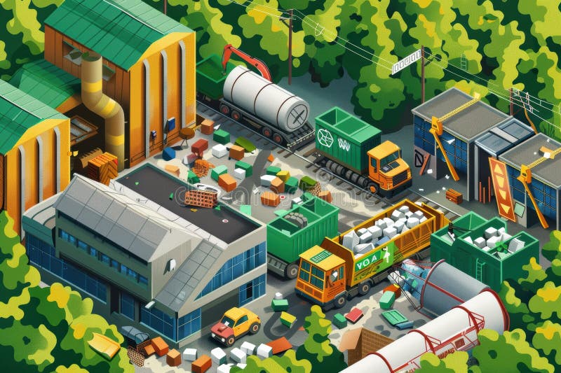 Eco-friendly Picture of Waste Sorting Concept, Bins for Recycling Stock ...