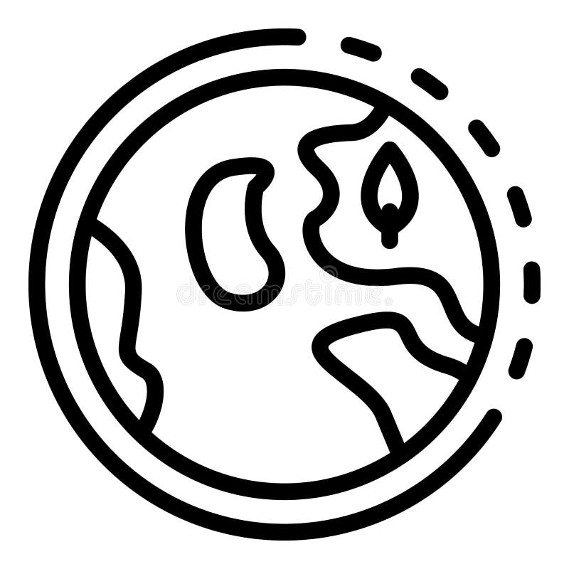 Eco Friendly Planet Icon, Outline Style Stock Vector - Illustration of ...
