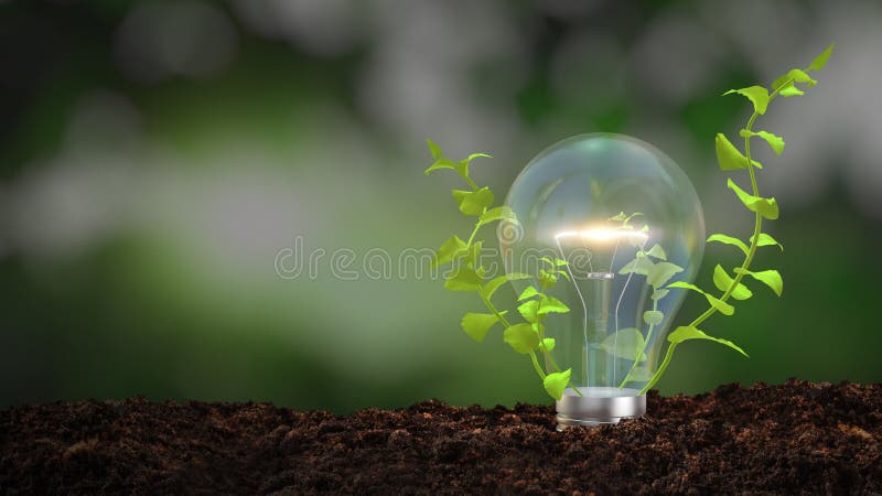 Eco Friendly Power Source, the Earth and Green Branch with Leaves Stock ...