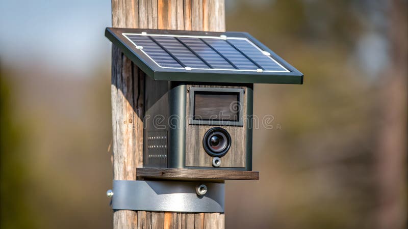 Eco-Friendly Products Solar Powered Security Camera Mounted on Wooden ...