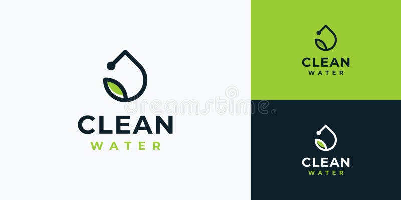 Eco-friendly Pure Water Drop and Leaf Shape Technology Vector Logo ...