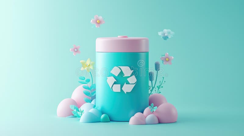 Eco-friendly Recycling Bin Design Modern Environment Digital Art ...