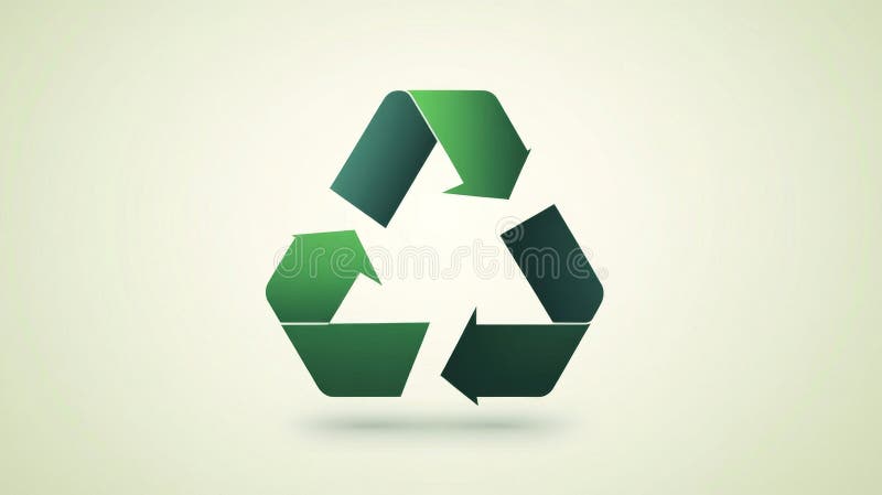 Eco-friendly Recycling Icon Featuring Three Arrows Forming a Triangle in Gradient Green Colors ...