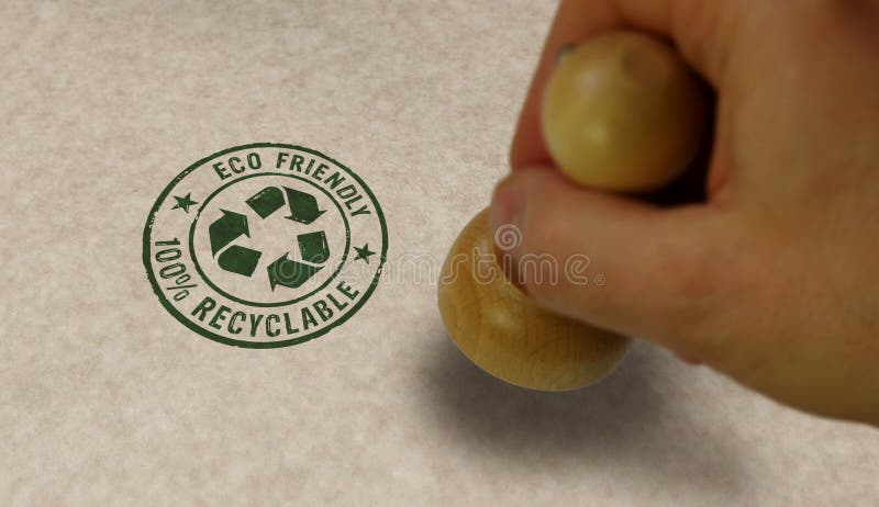 Eco Friendly Recycling Stamp and Stamping Stock Image - Image of sign ...