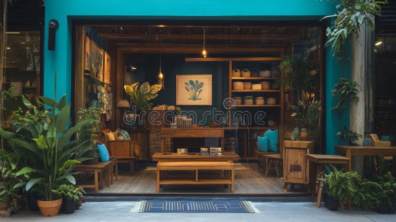 Eco-friendly Retail Display Featuring Natural Materials and Lush ...