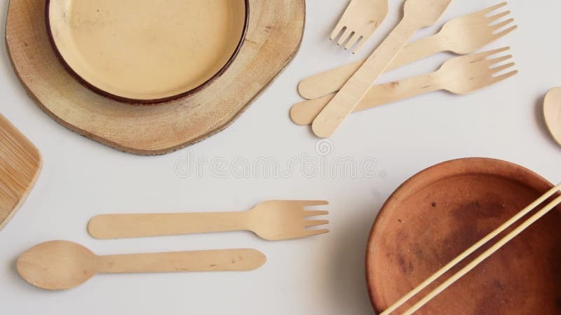 Eco Friendly Reusable Kitchen Utensils. Stock Footage - Video of fast ...