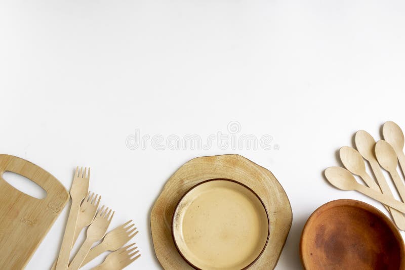 Eco Friendly Reusable Kitchen Utensils. Stock Image - Image of dishes ...