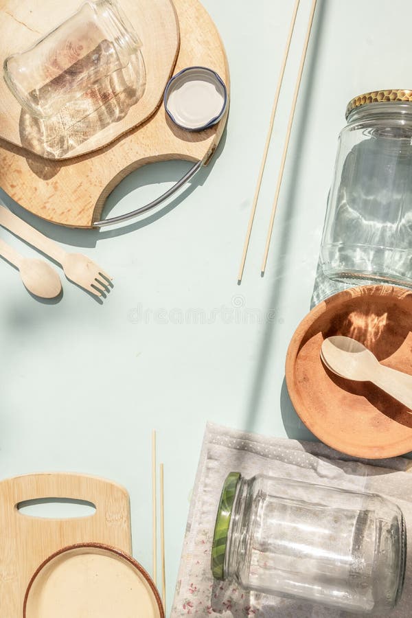 Eco Friendly Reusable Kitchen Utensils. Stock Photo - Image of ...