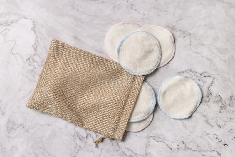 Eco Friendly Reusable Make-up Remover Pads in a Bag Stock Photo - Image ...