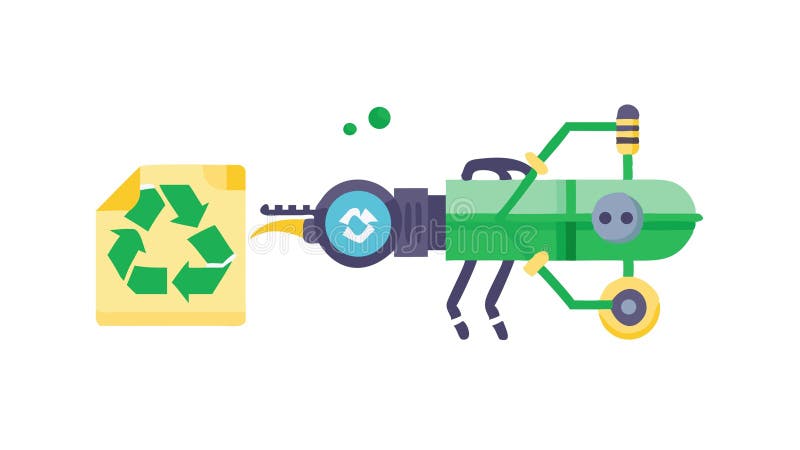 Eco-Friendly Robot Icon Vector, Recycling Automation Tech, Vector ...