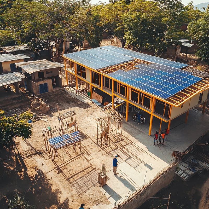 Eco-Friendly School Building Under Construction with Sustainable Design ...