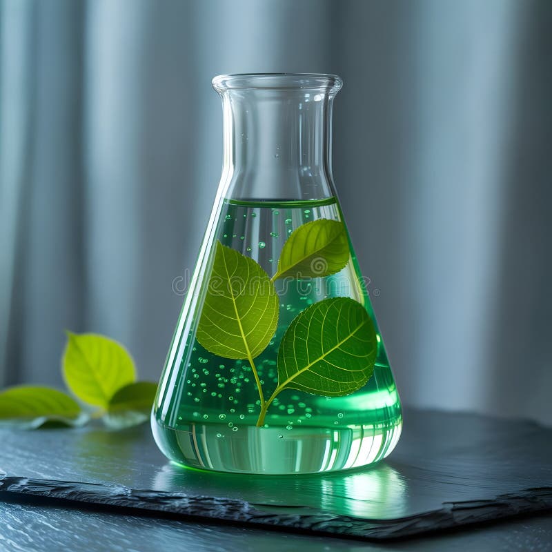 Eco Friendly Science Experiment with Leaves Growing Inside Laboratory ...