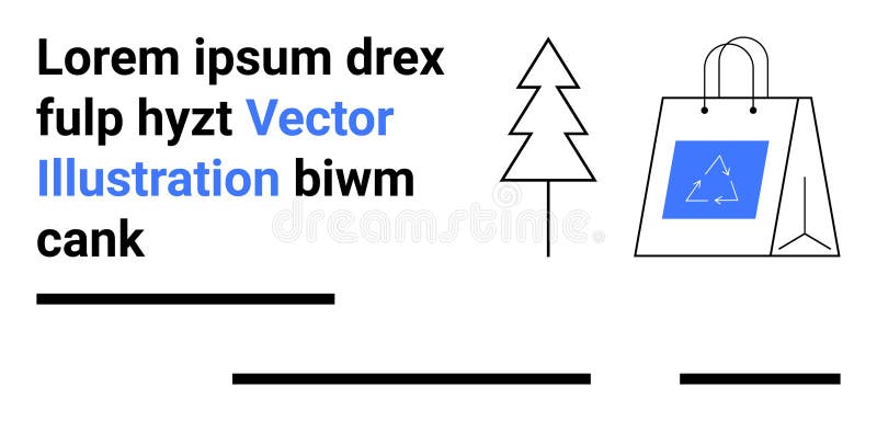 Eco-Friendly Shopping Bag Next To Tree with Placeholder Text in Simple ...