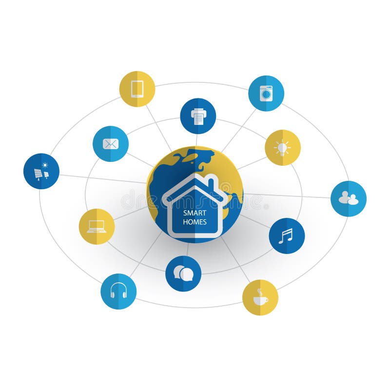 Eco Friendly Smart Home Design Concept with Icons - Cloud Computing ... Eco Friendly Smart Home Design Concept with Icons - Cloud Computing ...