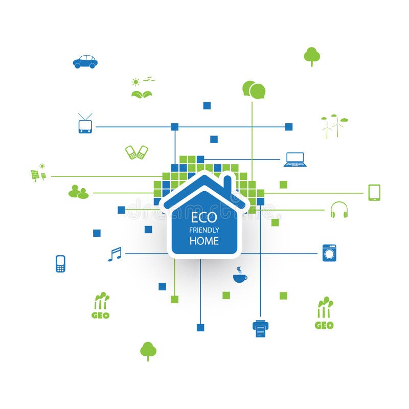 Eco Friendly Smart City Design Concept with Icons - Cloud Computing ...