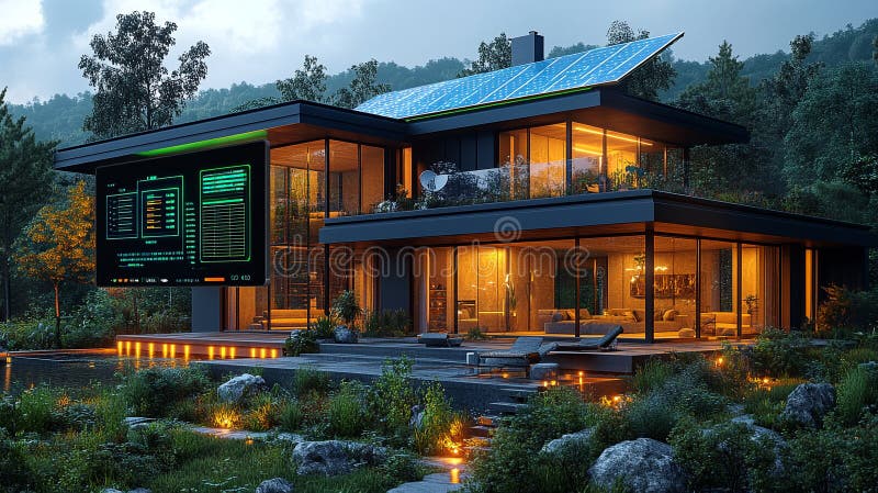 Eco-friendly Smart House with Solar Energy Integration. AI Generated ...