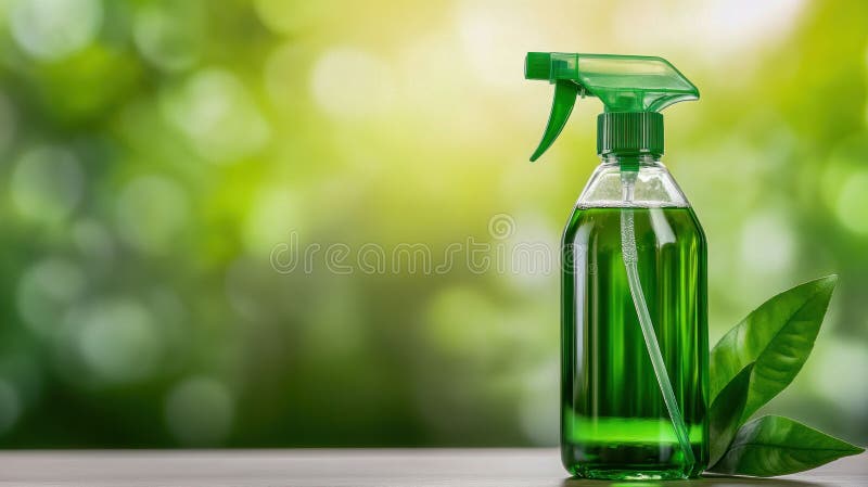Eco-Friendly Spray Bottle with Green Liquid Stock Illustration ...