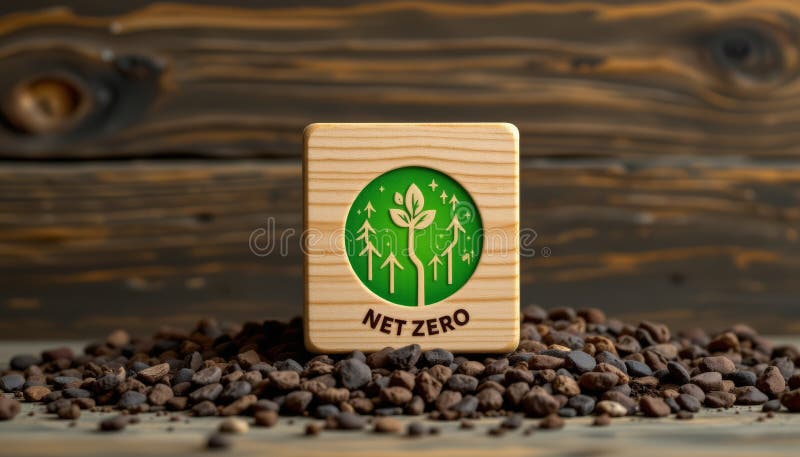 Eco Friendly Symbol Representing Net Zero Goals, Surrounded by Coffee ...