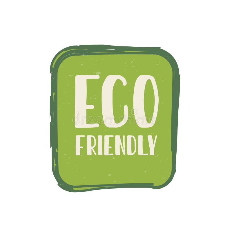 Eco Friendly Symbol Vector Images. Rectangular Green Sticker for Your ...