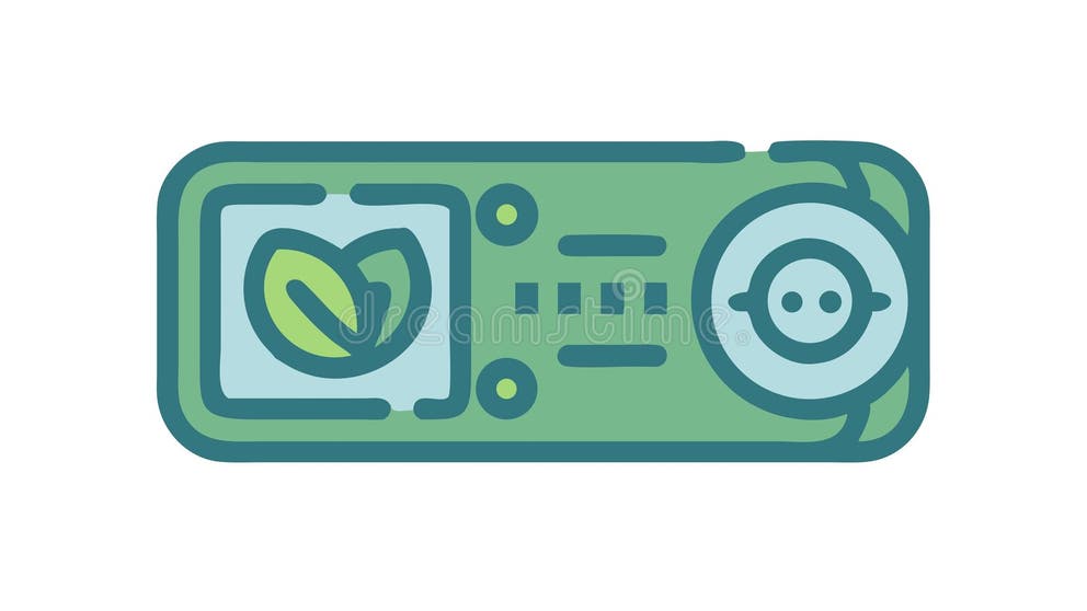 Eco-Friendly Tech Device with Leaf Symbol, Green Technology, Vector ...
