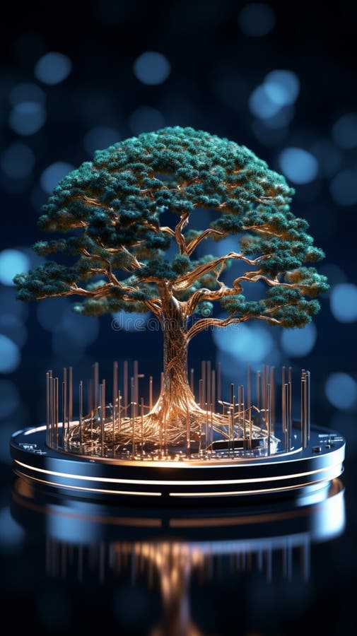 Tech Fusion: Microchip Circuit Wallpaper Stock Illustration ...