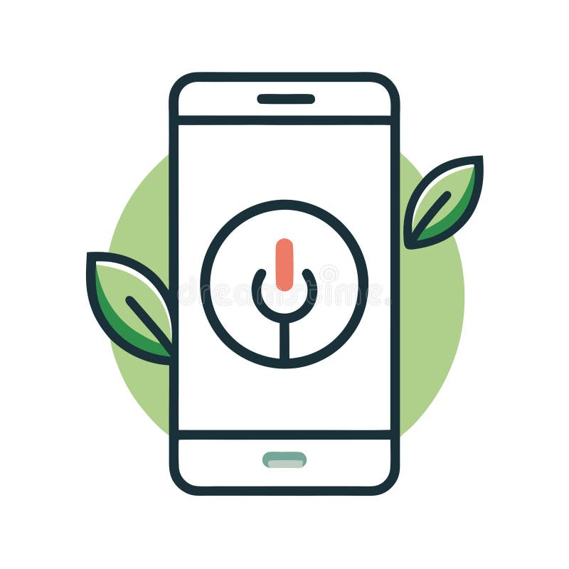 Eco-Friendly Technology: Mobile Phone with Power Button and Leaves ...