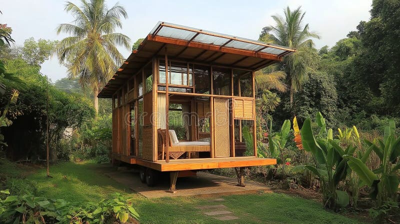 Eco-friendly Tiny House Showcasing Minimalist Design with Bamboo and ...